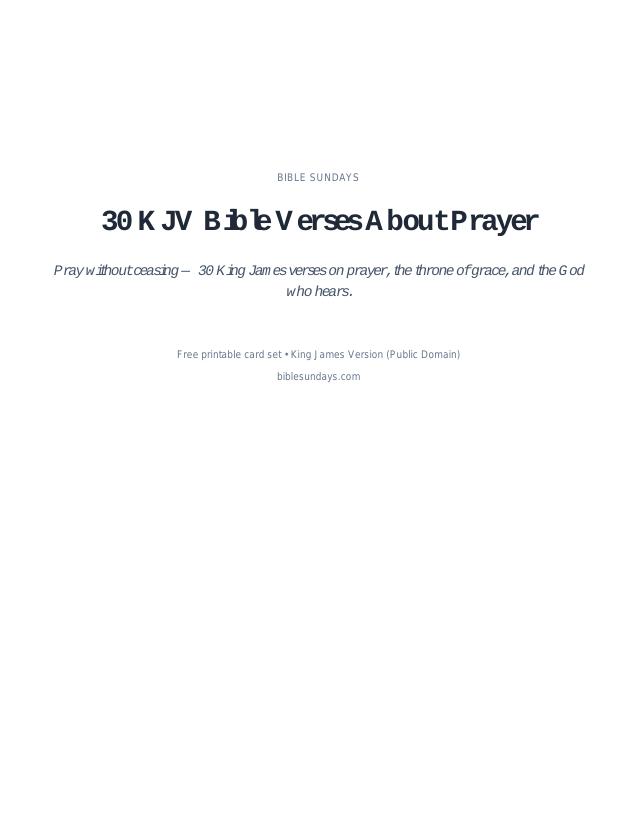 30 KJV Bible Verses About Prayer — Free Printable PDF (KJV) | Bible Sundays
