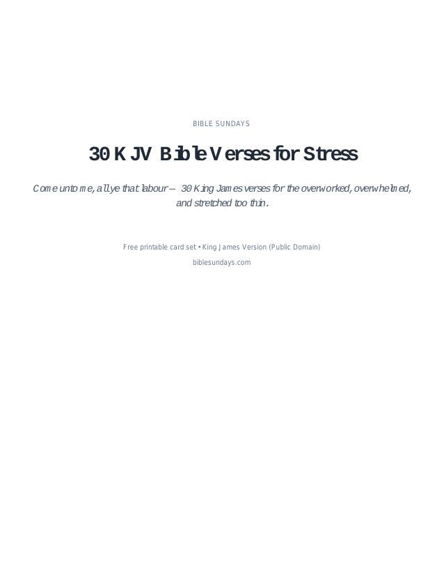 30 KJV Bible Verses for Stress — Free Printable PDF (KJV) | Bible Sundays